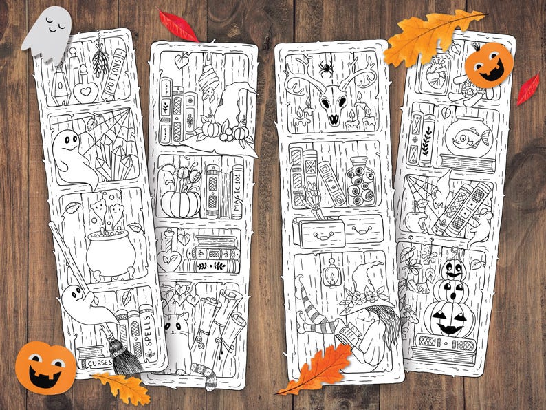Cozy Halloween Coloring Book: Hand-drawn Fall Illustrations (printable ...