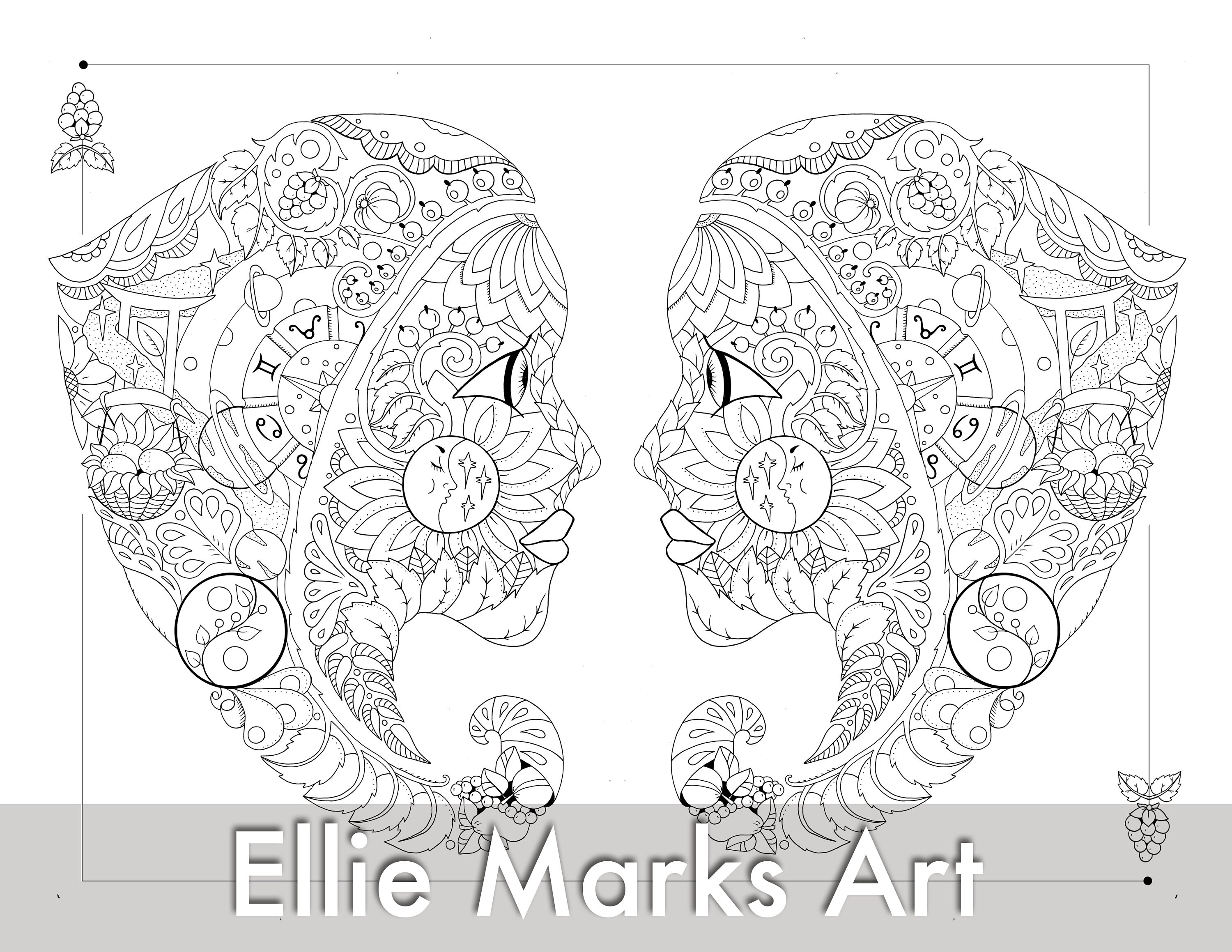 Zodiac Coloring Book | Etsy