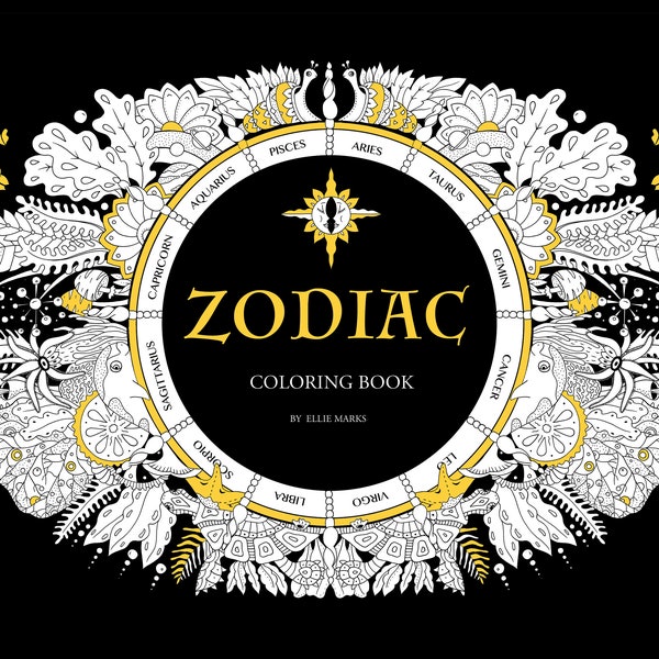 Zodiac Coloring Book - Etsy