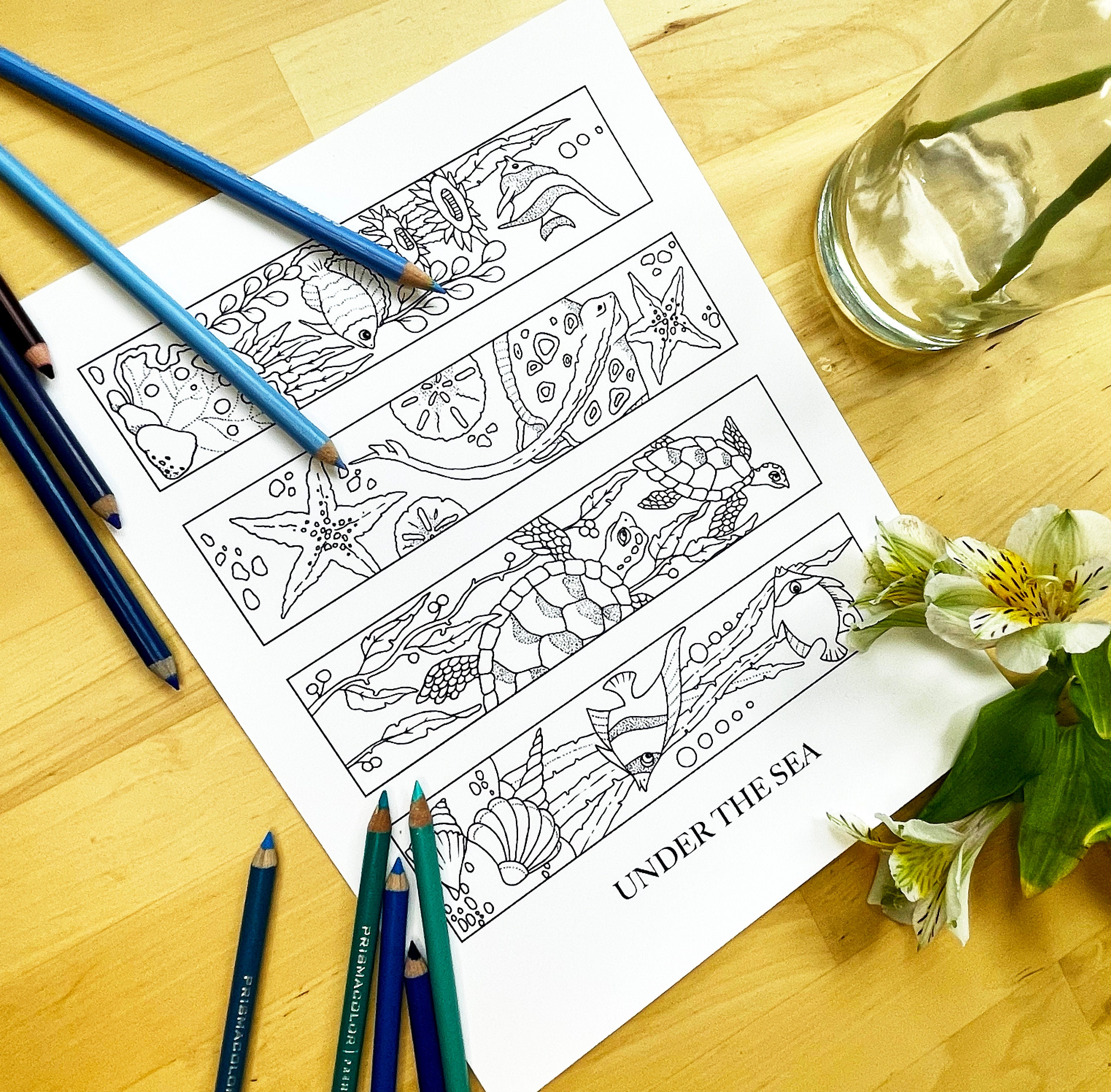 Under the Sea Coloring Bookmarks: Printable Adult Bookmarks (PDF) - Etsy