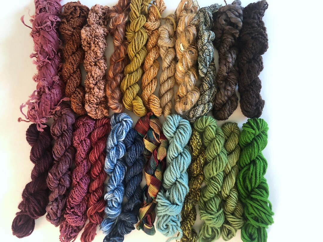 230 Yards Yarn Bundle Fiber Pack, Mini Skeins, Saori Weaving, Knitting ...