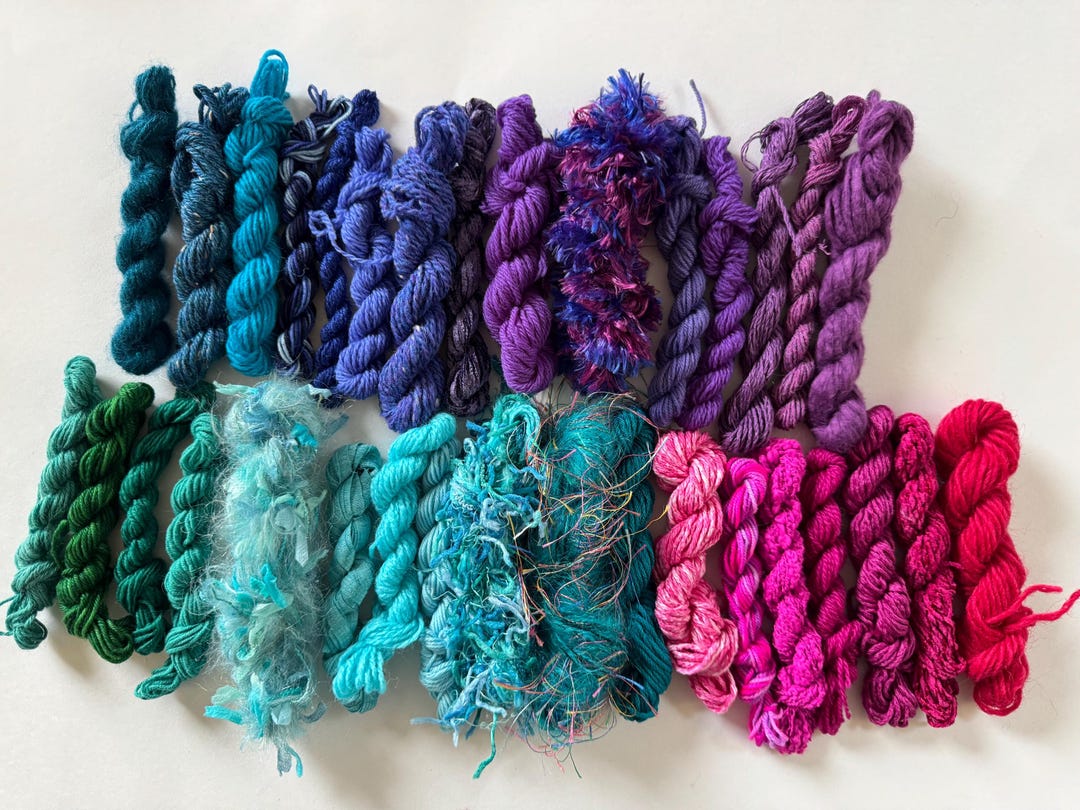 Mini Yarn Skeins, Yarn Bundle Fiber Pack, Saori Weaving Yarn, Amigurumi ...