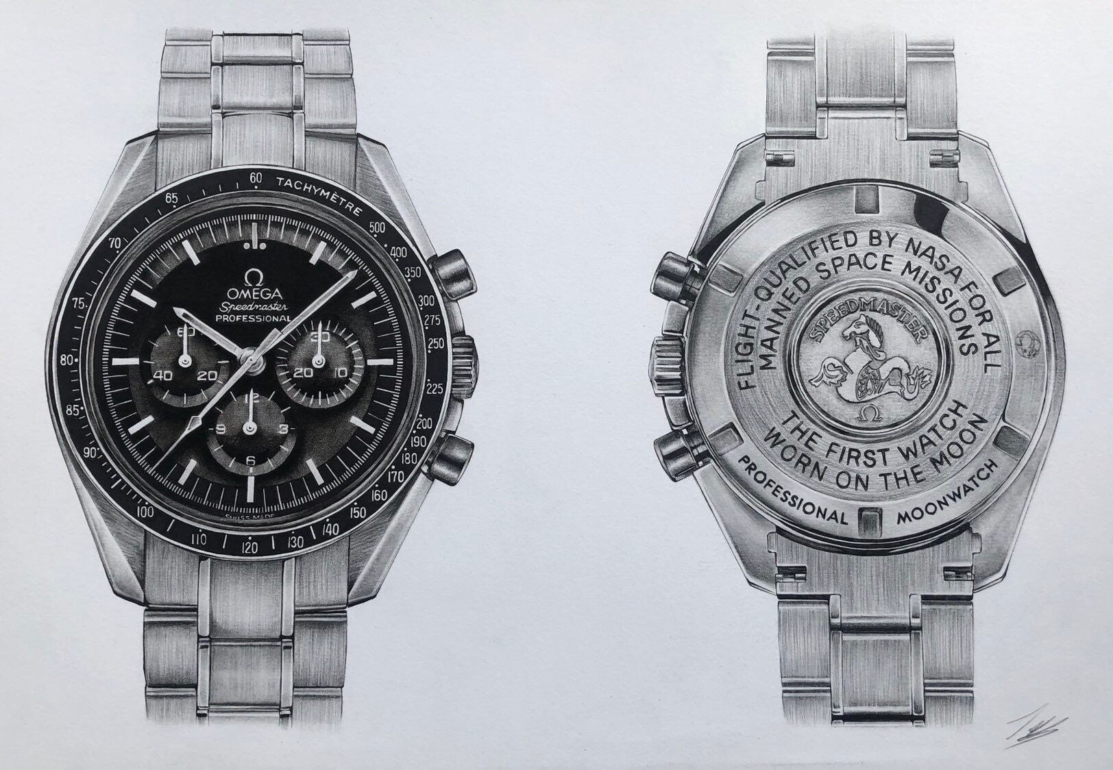 Omega Speedmaster Original Illustration | Etsy