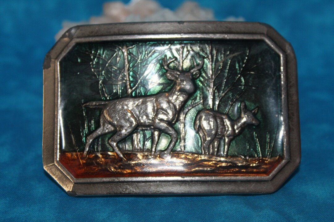 1976 the Great American Buckle Co. Deer Belt Buckle - Etsy