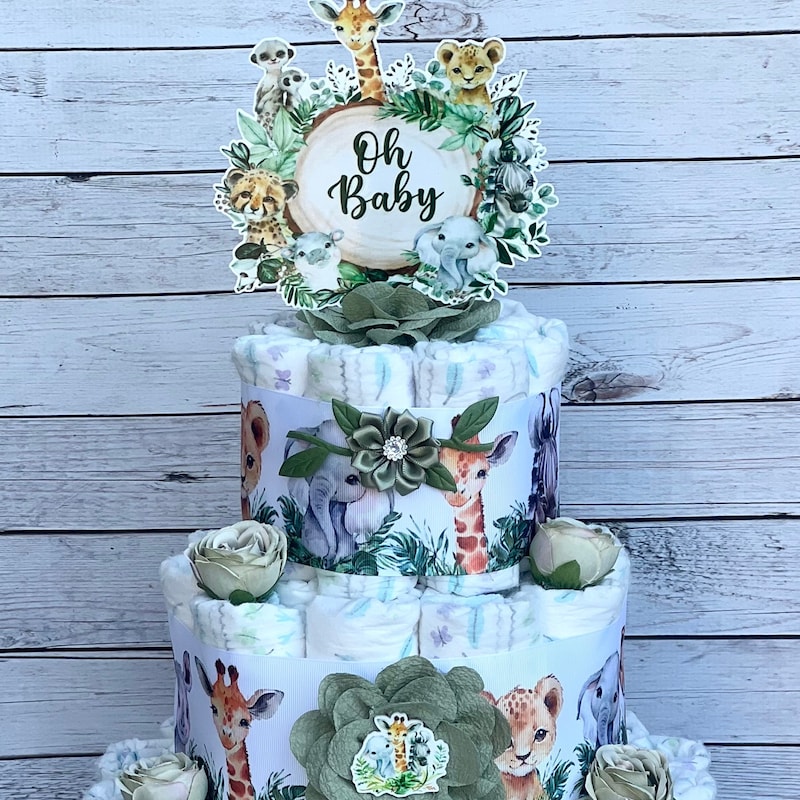 Baby Boy Green Diaper Cake - Etsy