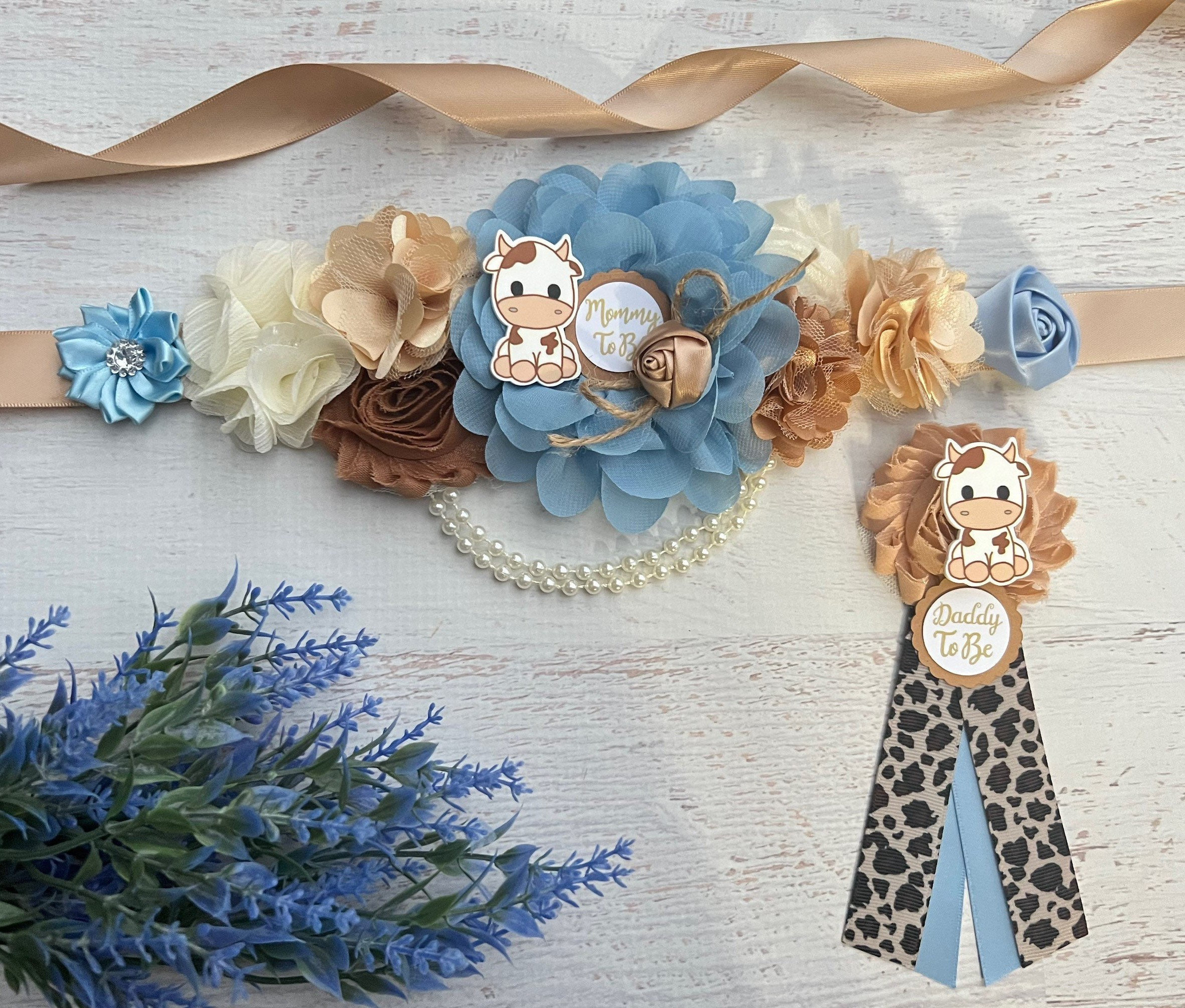 Cow Baby Shower Sash Boy cow Maternity Sash cow Pregnancy - Etsy