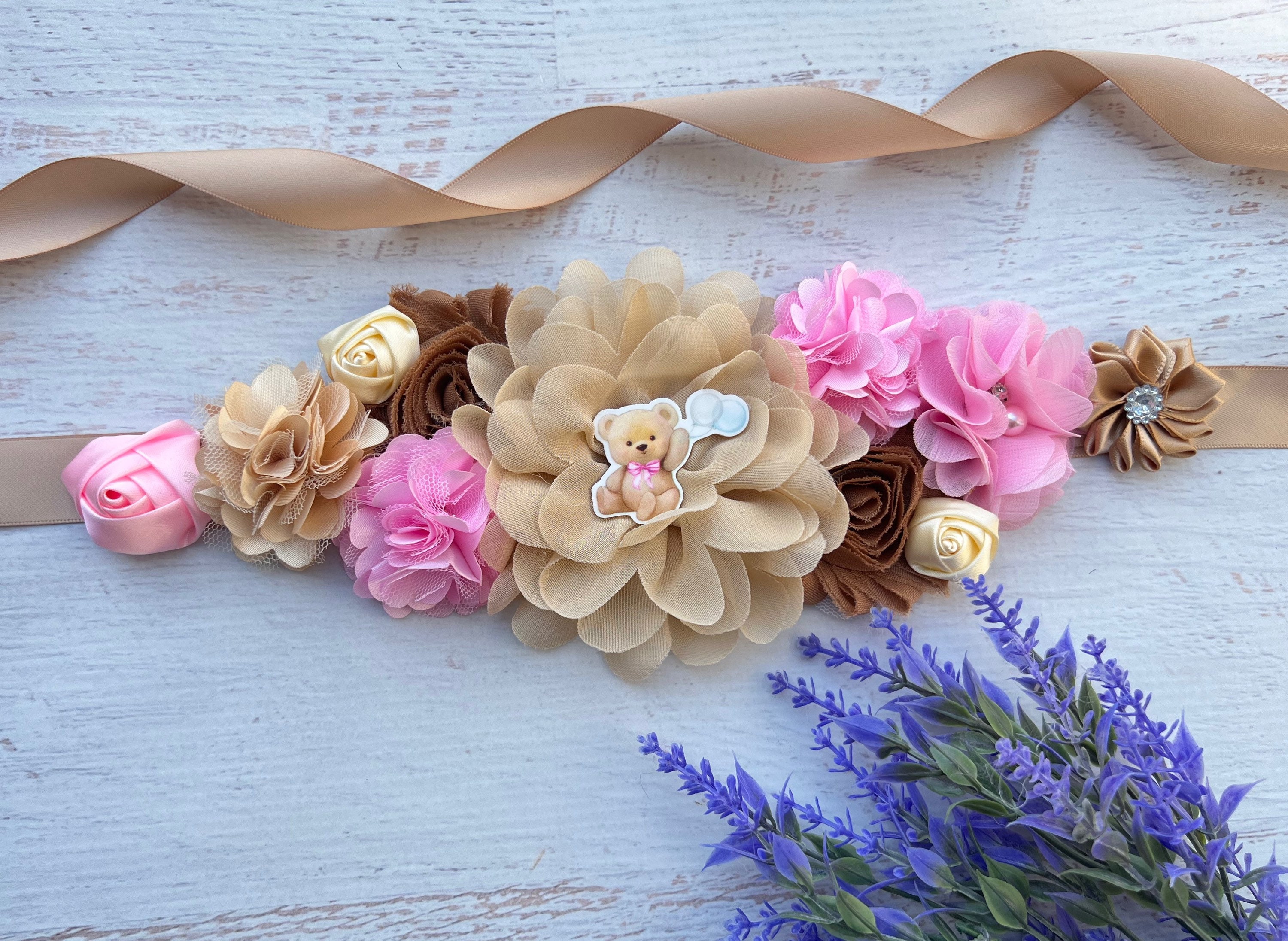Teddy Bear Baby Shower Sash pink Teddy Bear Maternity Sash - Etsy