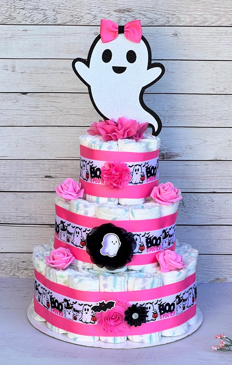 Ghost Diaper Cake Girl, Ghost Baby Shower Girl,halloween Baby Shower ...