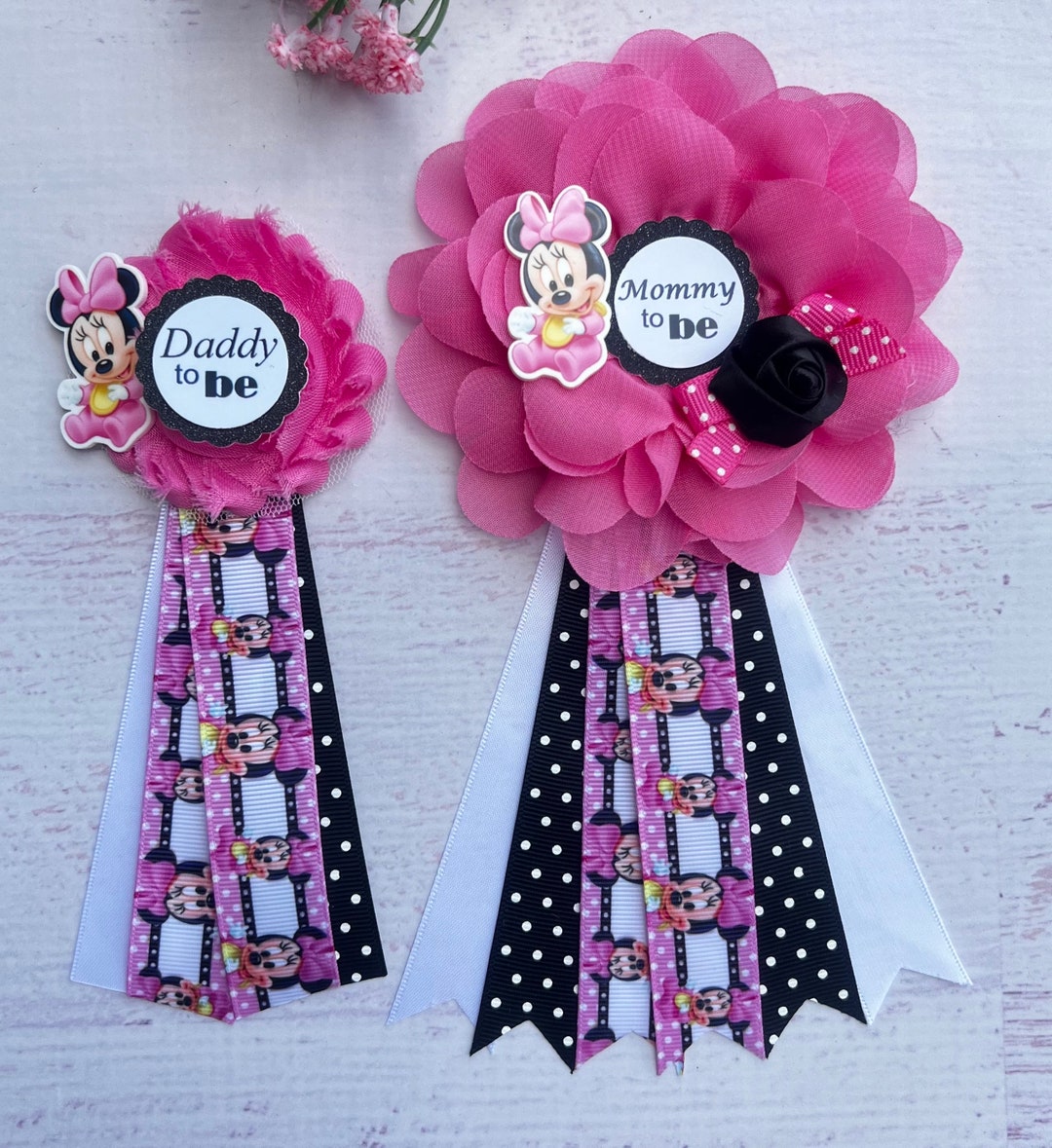 Minnie Mouse Baby Shower Corsages Baby Minnie Mouse Baby Shower Pins ...