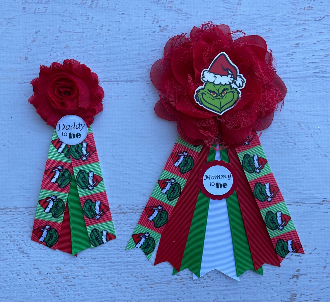 Grinch Baby Shower Sash Grinch Maternity Sash Christmas Baby | Etsy