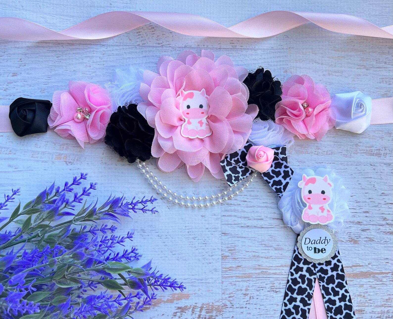 Cow Baby Shower Sash Girl cow Maternity Sash cow Pregnancy - Etsy