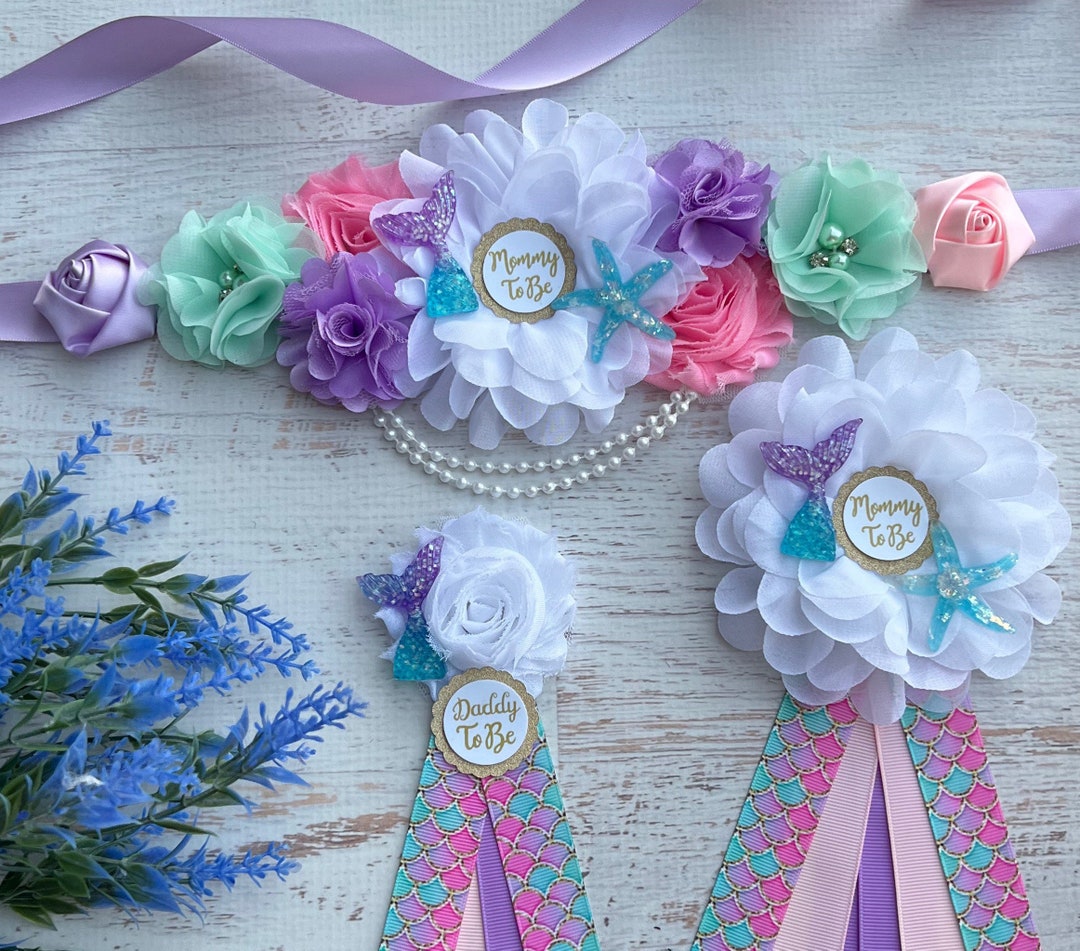 Mermaid Baby Shower Sash Mermaid Maternity Sash Pregnancy - Etsy