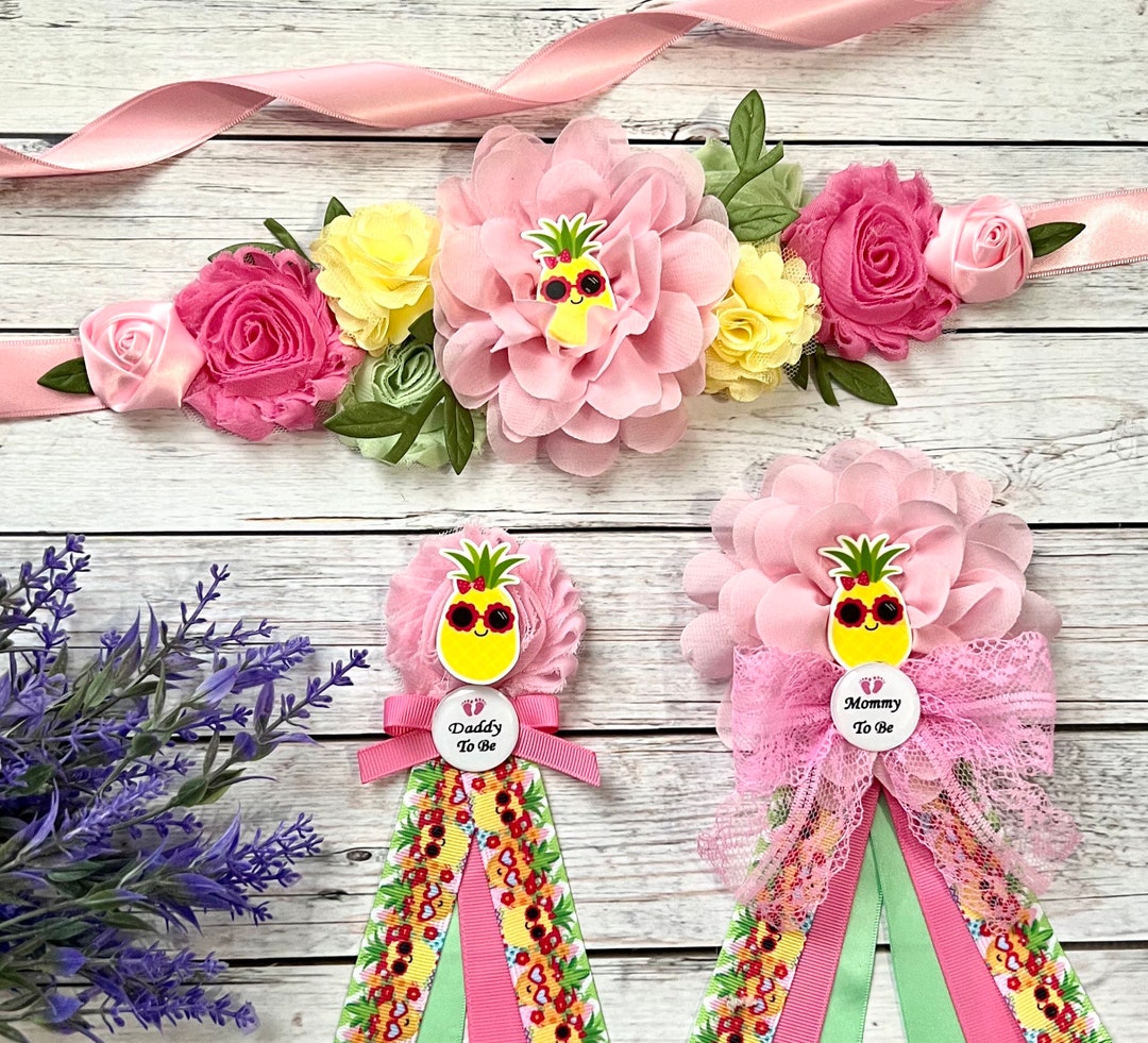 Hawaiian Baby Shower Sash ,luau Baby Shower Girl , Hawaiian Maternity ...