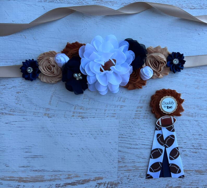 Football Baby Shower Sash football Maternity Sash football - Etsy