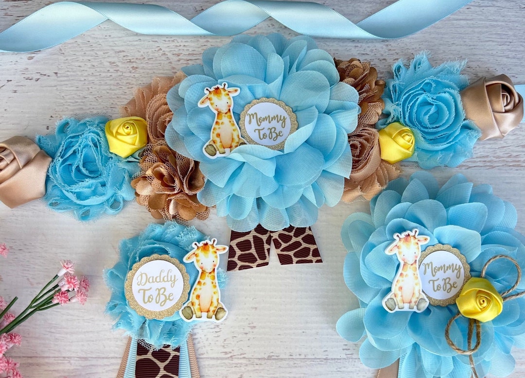 Giraffe Baby Shower Sash Giraffe Maternity Belt Safari Baby Shower Sash ...