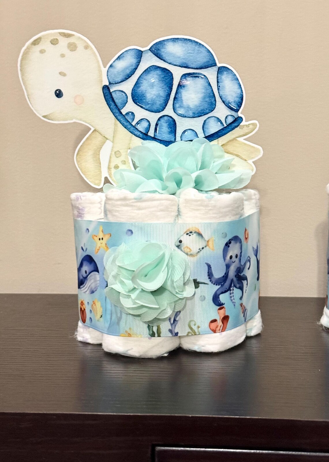 Under the Sea Diaper Cakes Set of 4 Ocean Baby Shower Centerpieces Baby ...