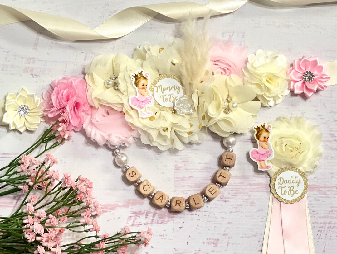 Princess Baby Shower Sash Princess Maternity Sash Pregnancy Sash Baby ...