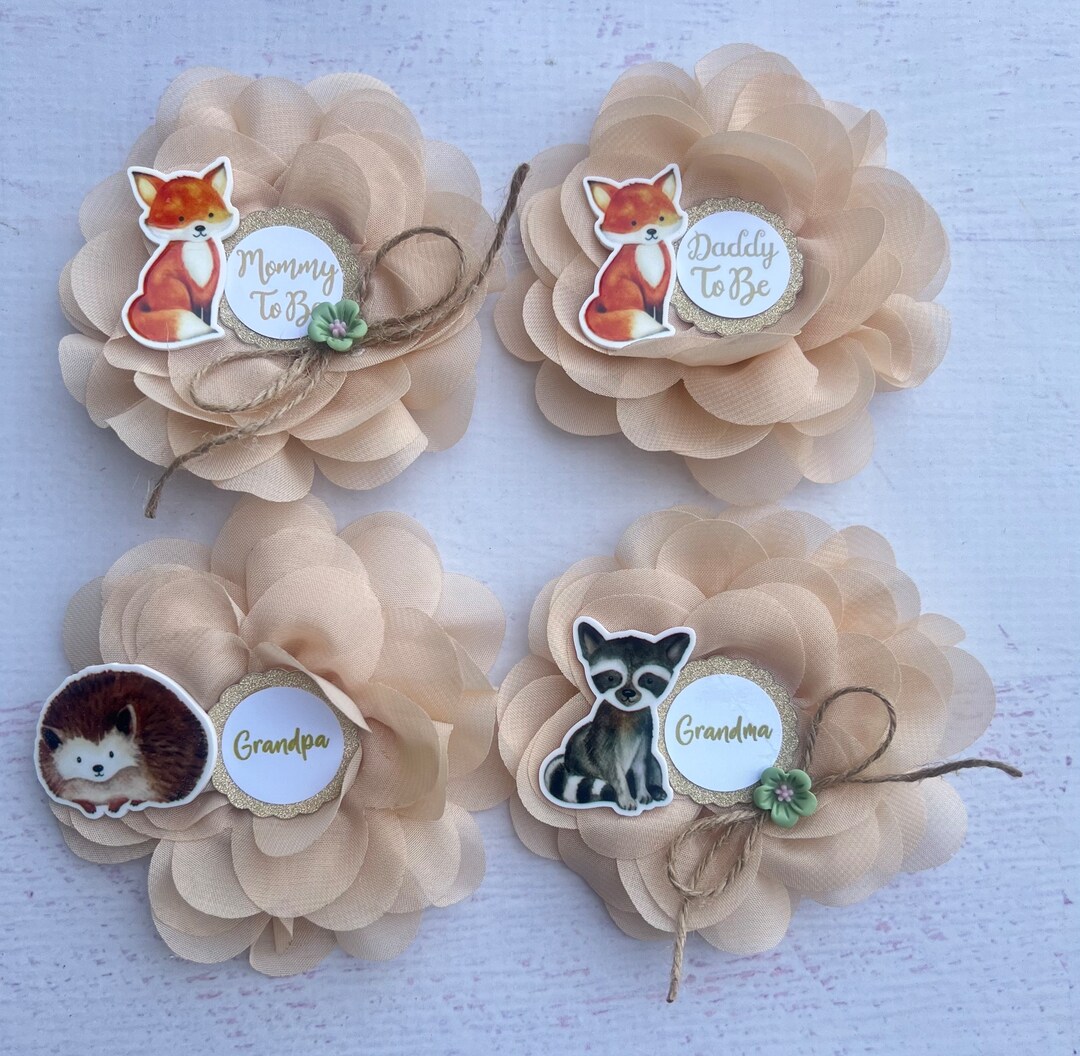 Woodland Baby Shower Pins Family Pins Woodland Baby Shower Family ...