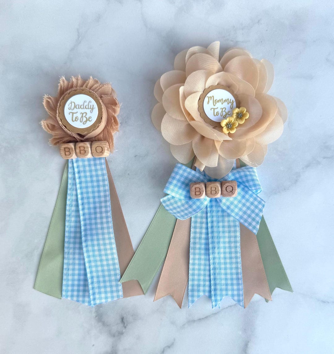 Baby Q Sunflower Baby Shower Corsage, Baby Q Baby Shower Pin, Mommy to ...