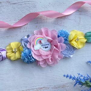 Pastel Rainbow Baby Shower Sash , Pastel Rainbow Maternity Sash ,mommy ...