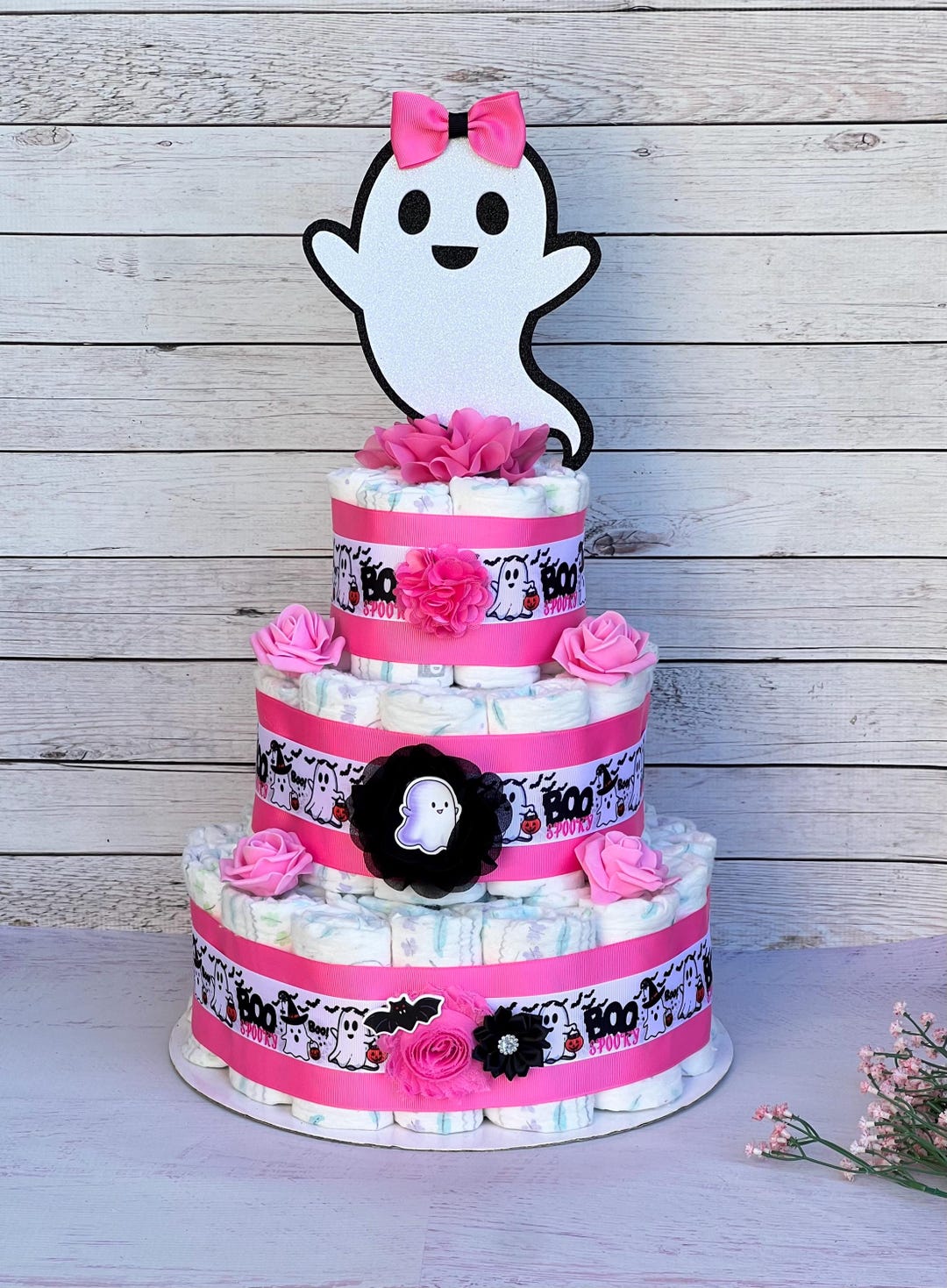 Ghost Diaper Cake Girl, Ghost Baby Shower Girl,halloween Baby Shower ...