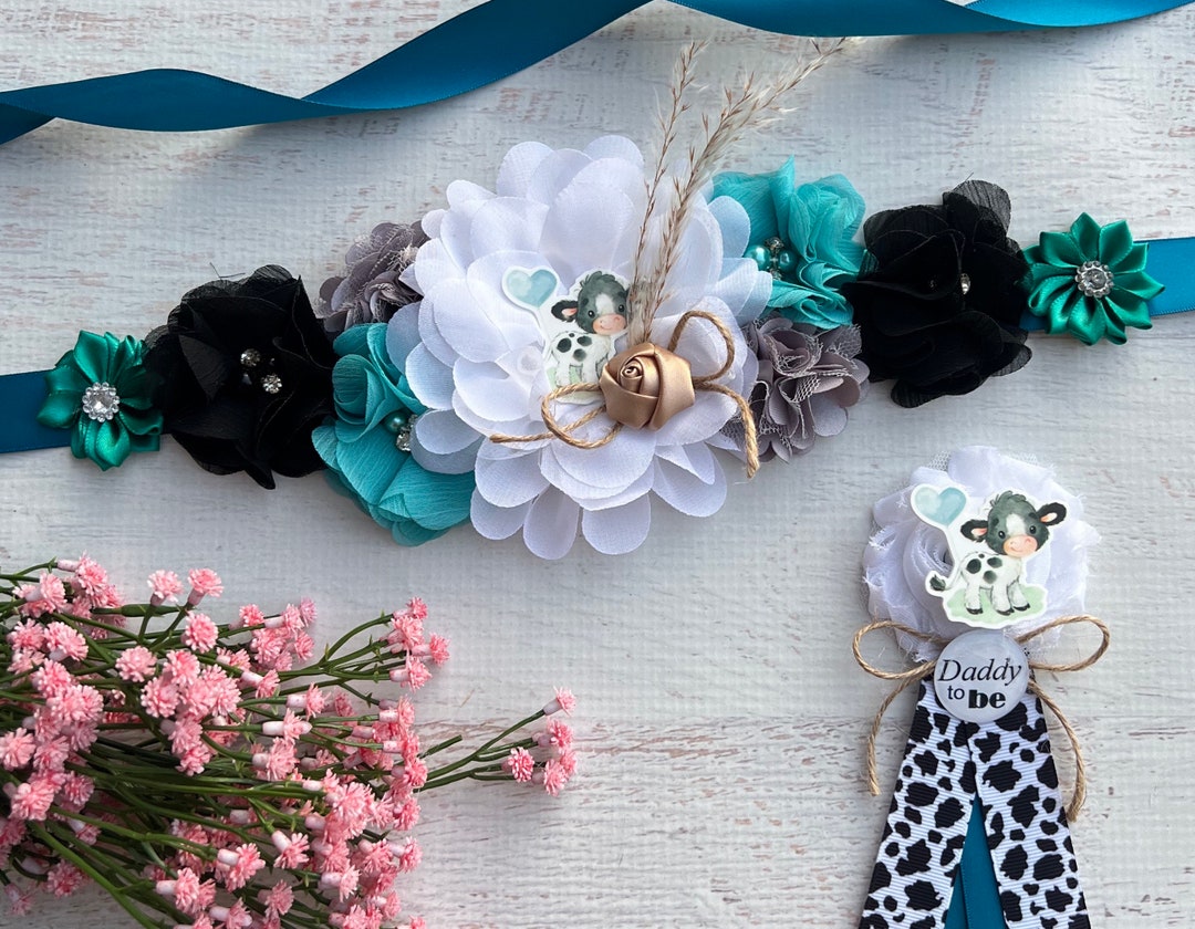 Holy Cow Baby Shower Sash , Boho Cow Baby Shower, Highland Baby Shower ...