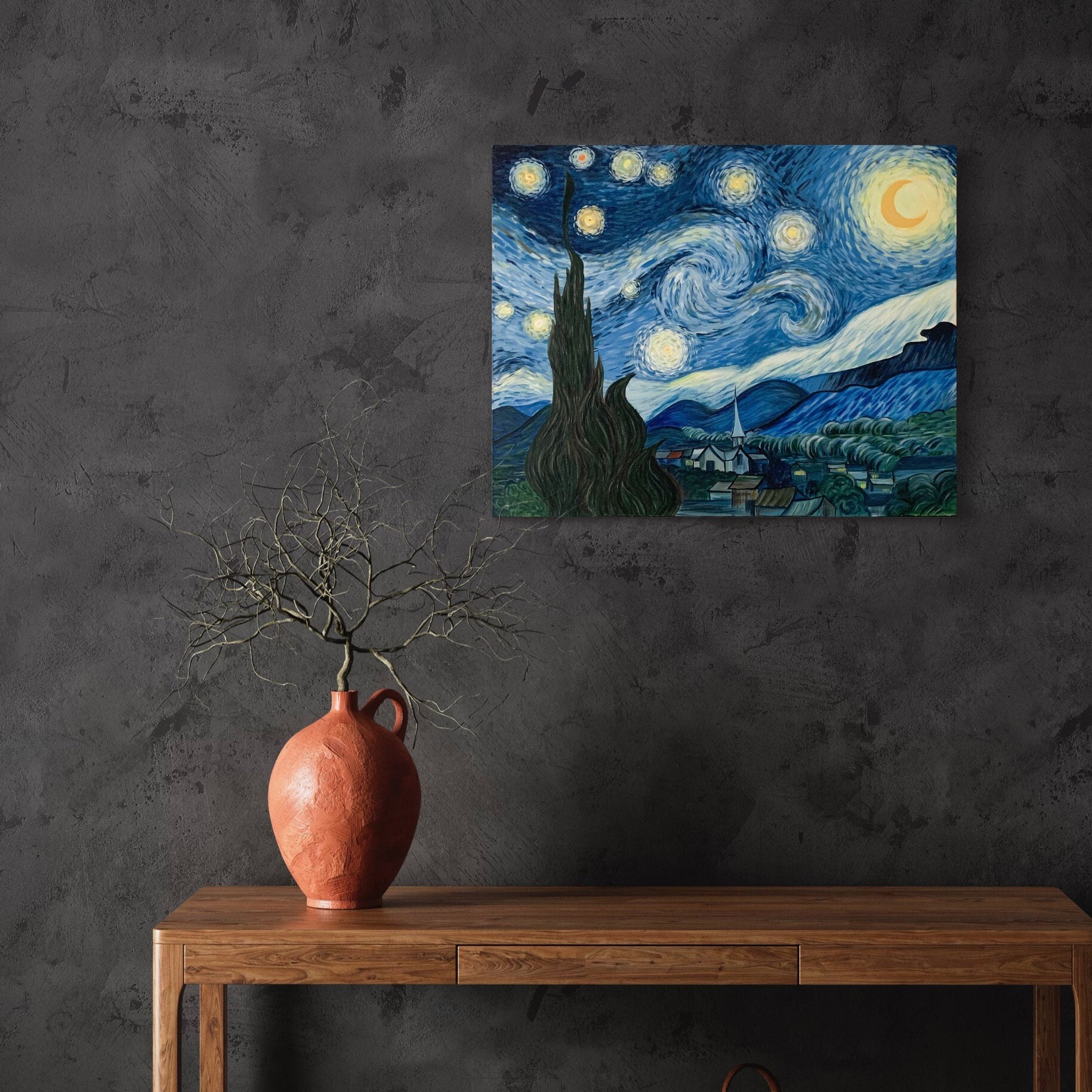 Noche estrellada Réplica hecha a mano de pintura de lienzo acrílico ...