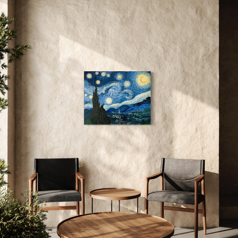 Starry Night Handmade Replica Acrylic Canvas Painting Textured/impasto ...