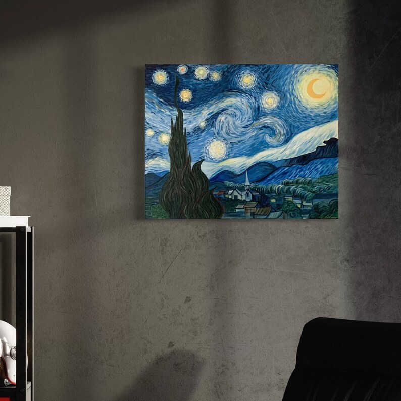 Starry Night Handmade Replica Acrylic Canvas Painting Textured/impasto ...