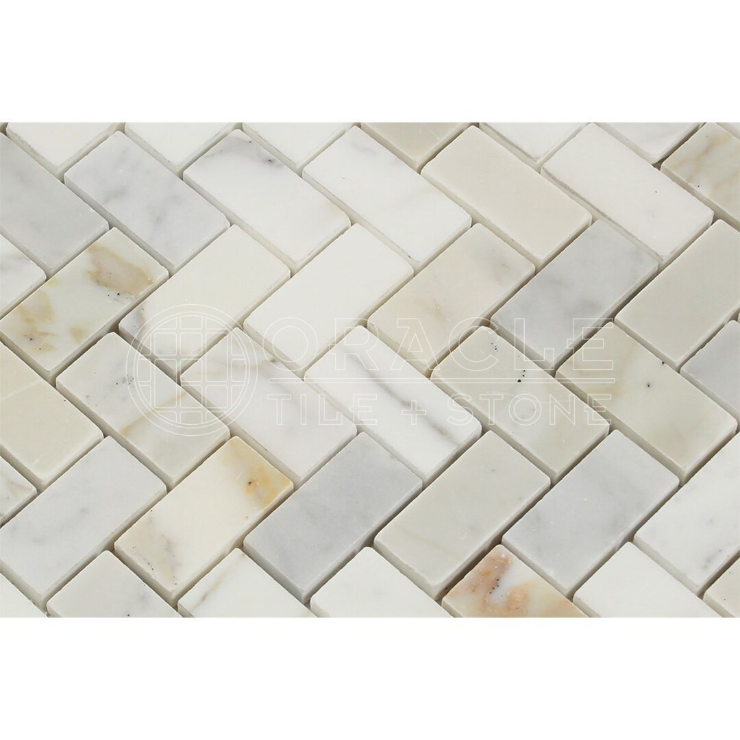 Real Natural Stones Italian Calacatta Gold Marble Herringbone Shape ...