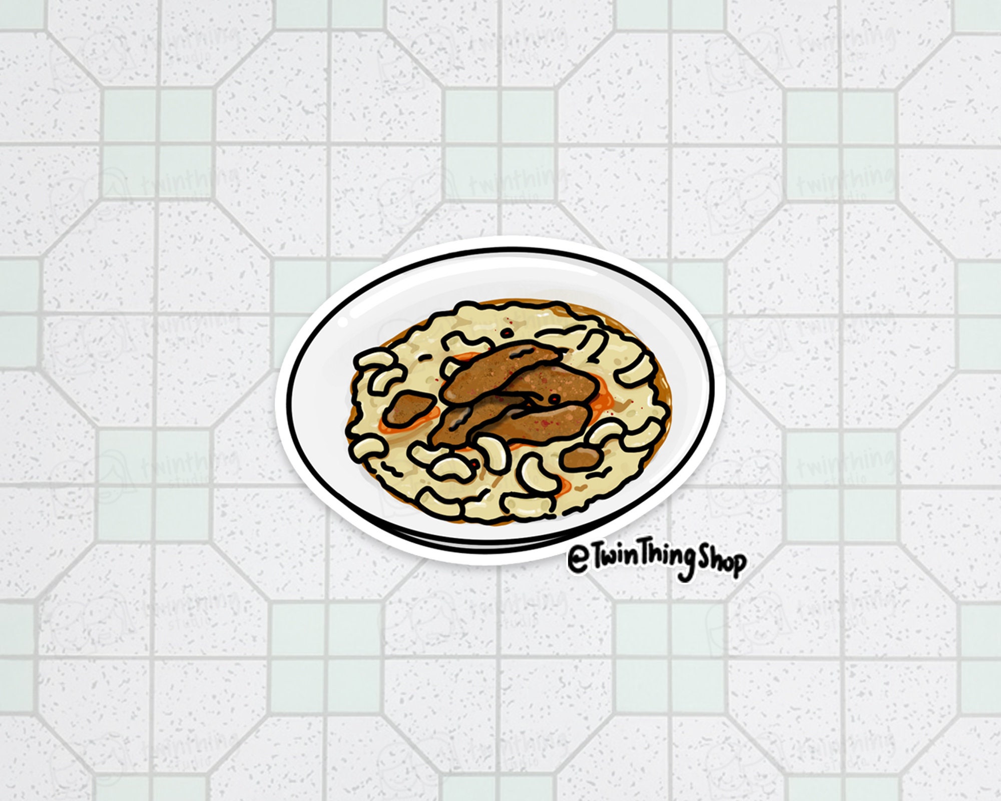 Retro Hong Kong Cafe Food Stickers for Laptop, Notebook and Crafts ...