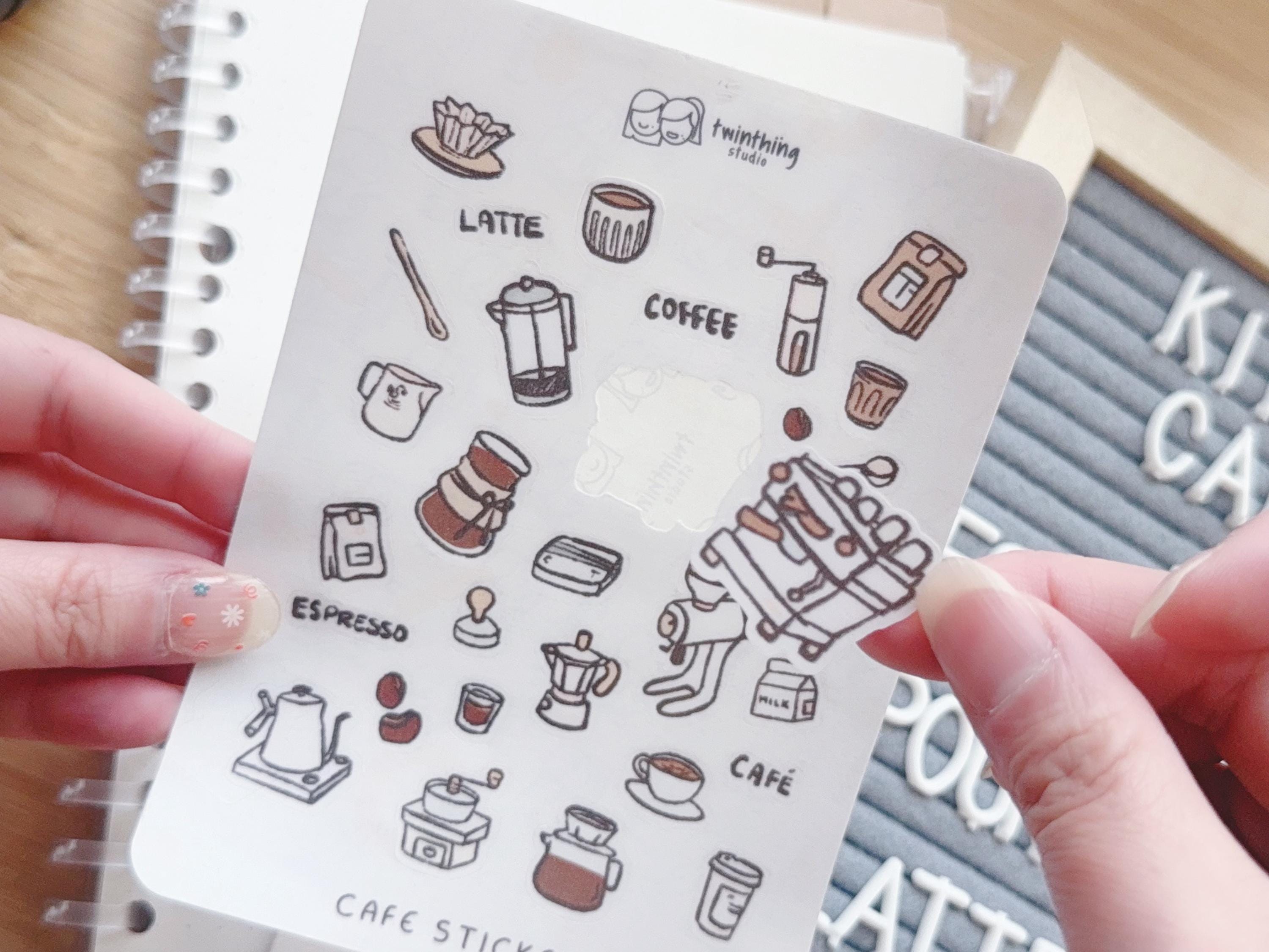 Cafe Coffee Espresso Sticker Sheet | Journal | Planner | Scrapbook ...