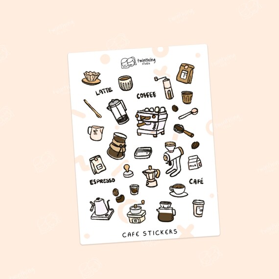 Cafe Coffee Espresso Sticker Sheet Journal Planner - Etsy