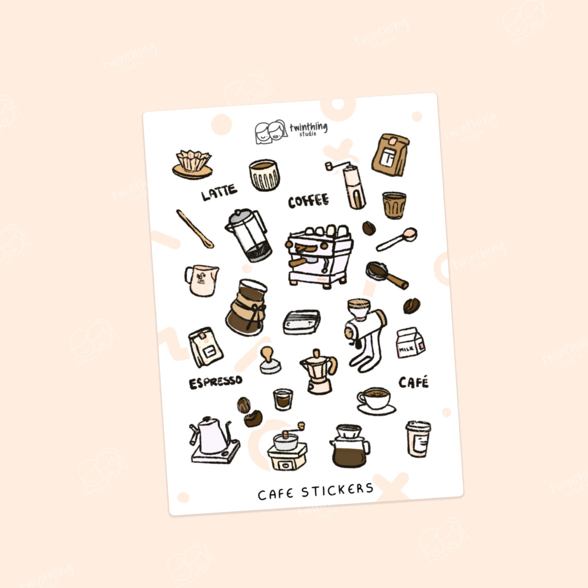 Cafe Coffee Espresso Sticker Sheet | Journal | Planner | Scrapbook ...