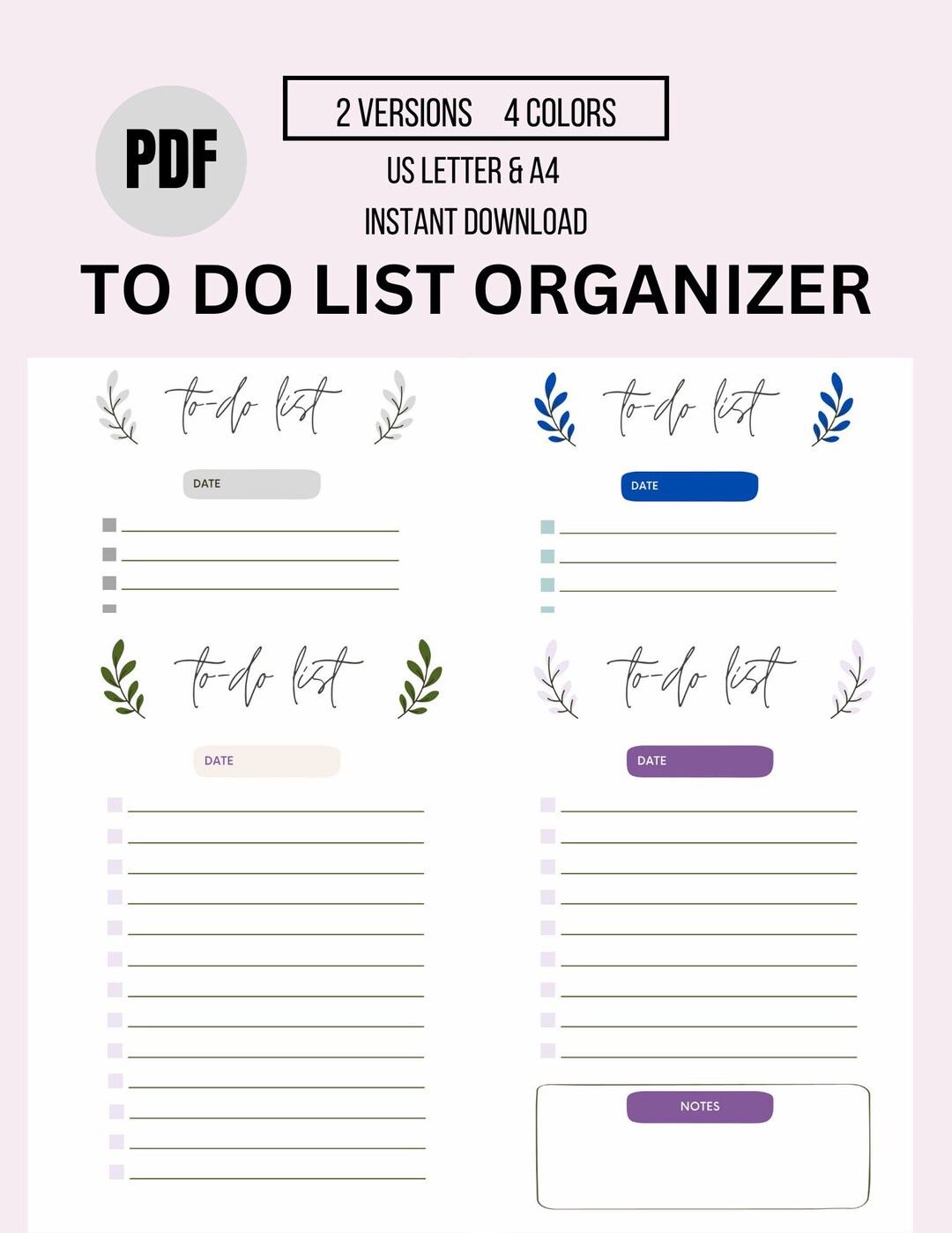 To-do List Printable, Simple Task List, Daily, Weekly To-do List ...