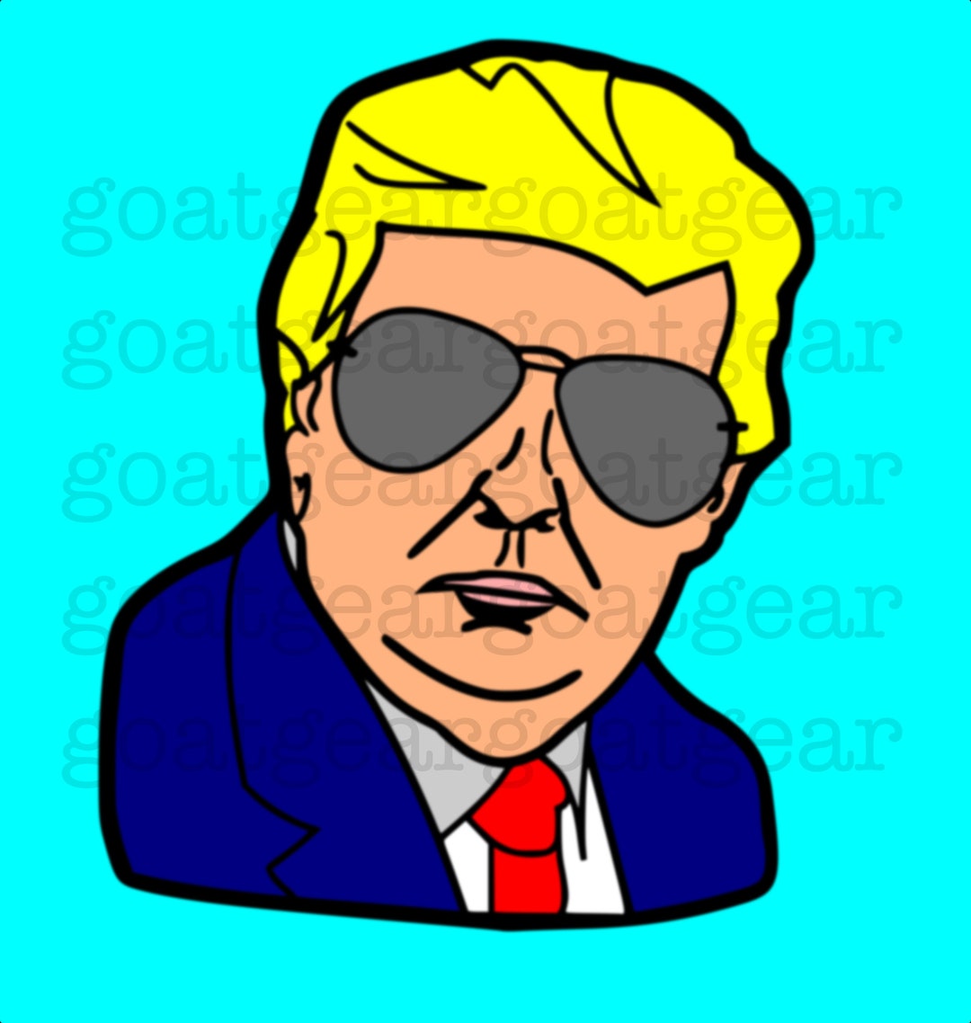 Trump Cartoon Face SVG PNG Cricut Donald Trump President 45 Instant ...