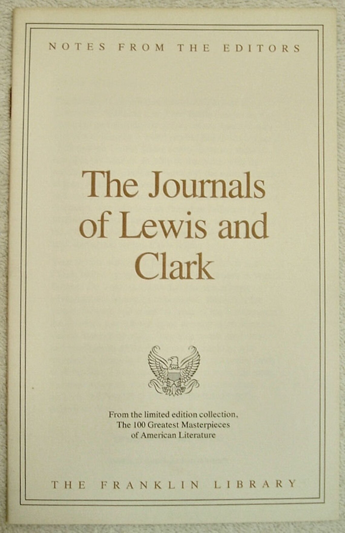 The Journals of LEWIS and CLARK 1803-1806 Expedition Franklin | Etsy