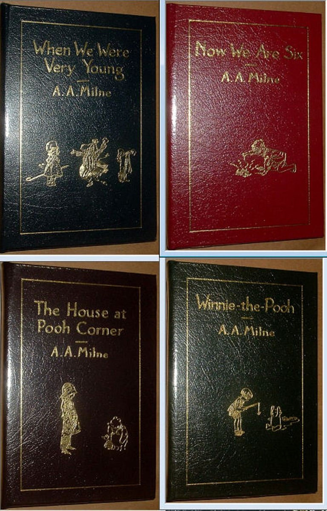 WINNIE the POOH by A.A Milne 4 Volume Set Easton Press Genuine Leather ...
