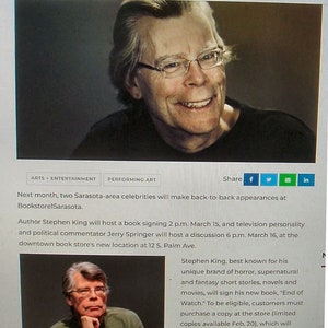 END OF WATCH by Stephen King Scribner Signed First Edition 2016 - Etsy