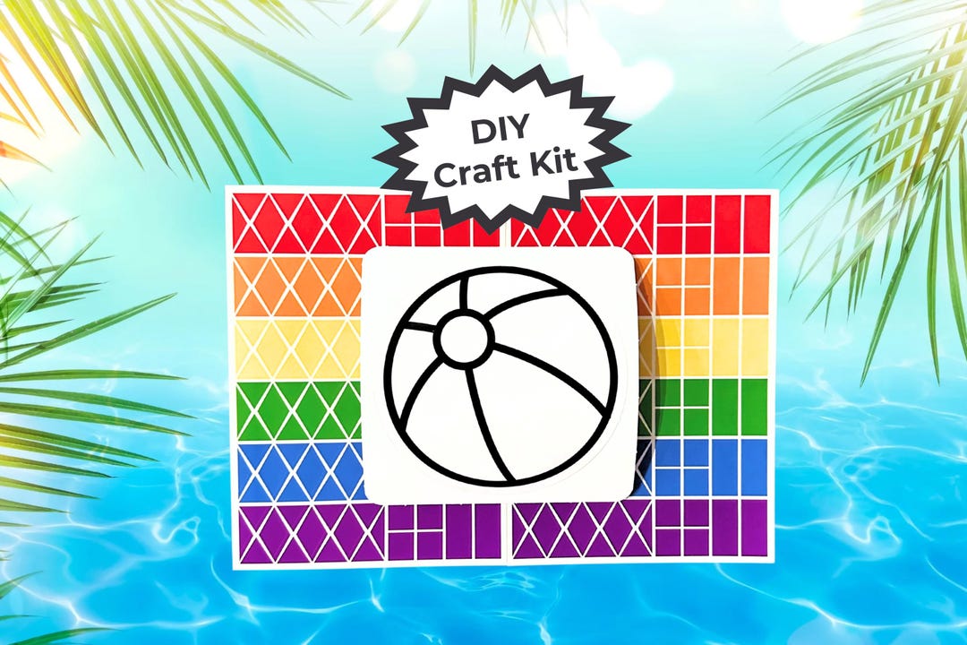 Beach Ball Window Art Kit – Summer DIY Suncatcher Craft for Kids - Pool ...