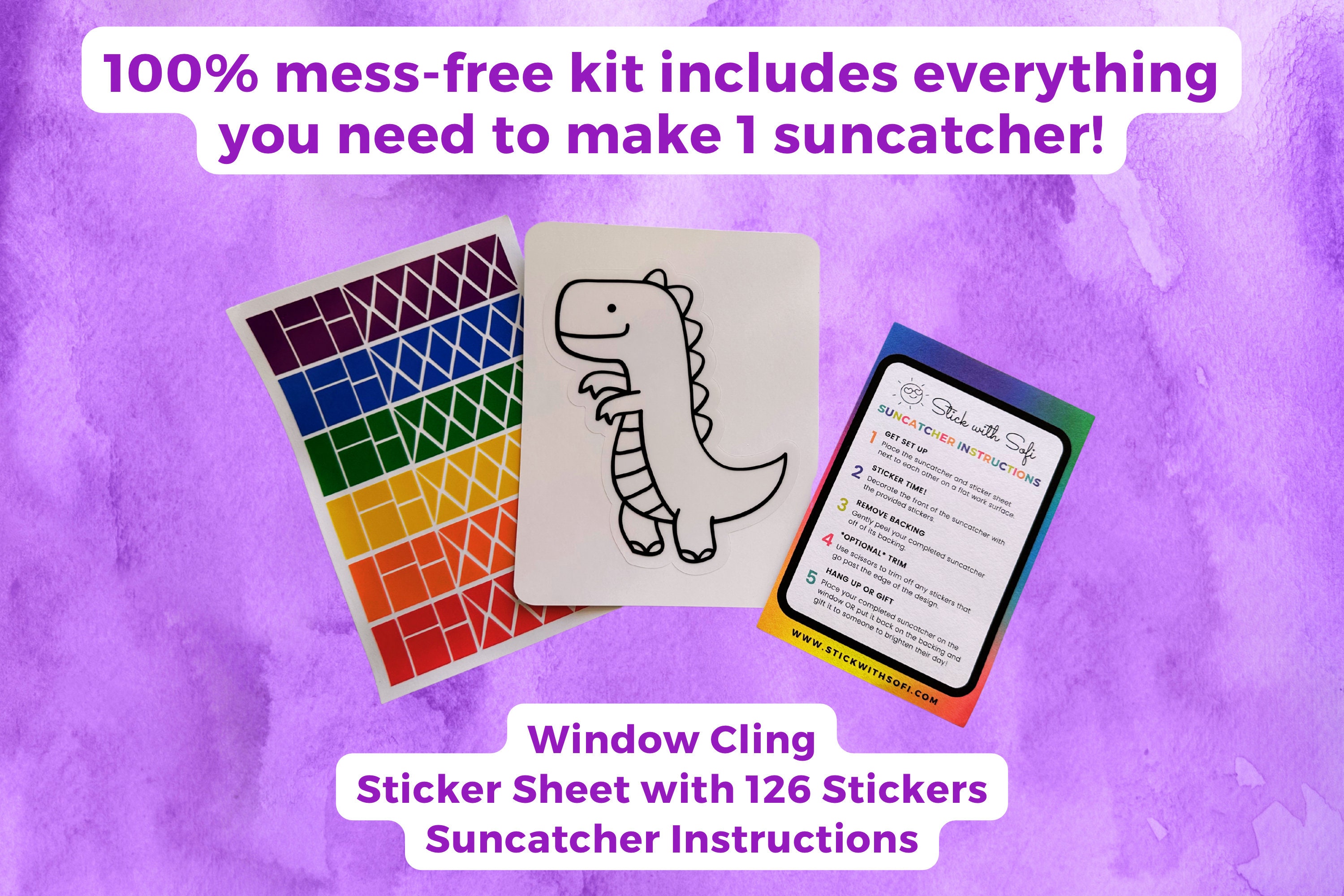 T-rex Suncatcher Kit - Dinosaur Craft - Dinosaur Suncatcher Kit - DIY ...