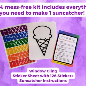 Ice Cream Cone Suncatcher Kit - Craft Kits for Kids - Arts and Crafts ...
