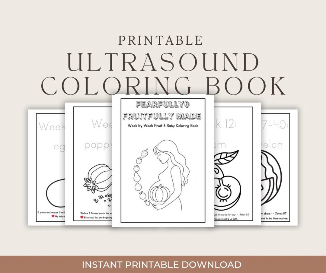 Pregnancy Coloring Book: Week-by-week Baby Size Tracker With Scripture ...