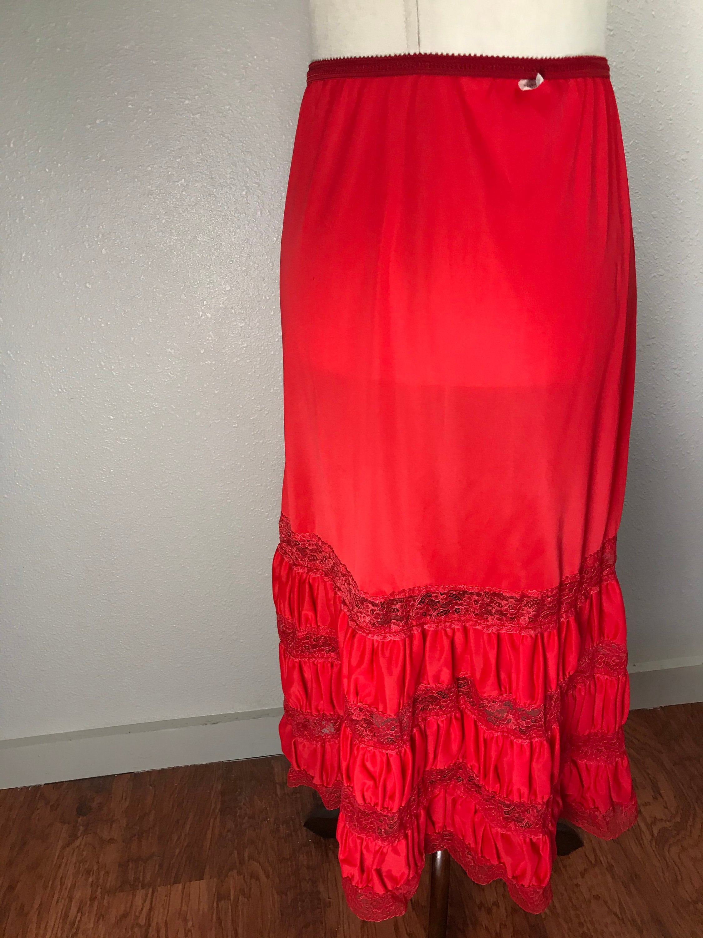 Vintage Lingerie Red Half Slip - Etsy