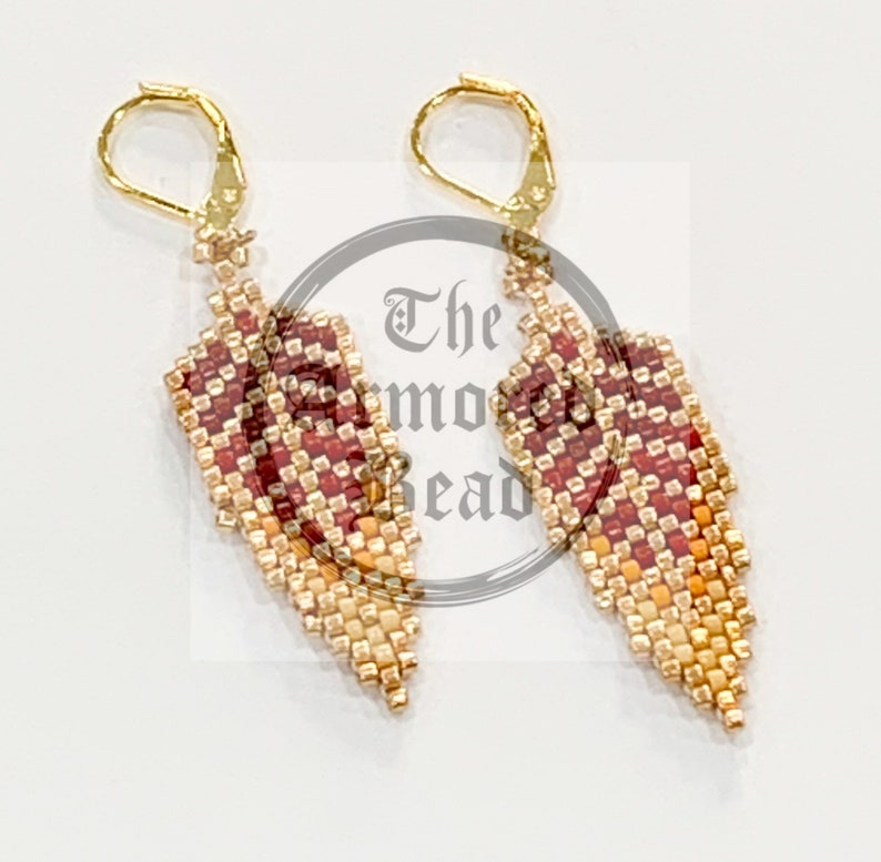 Beaded Peyote Feather Earrings - Etsy