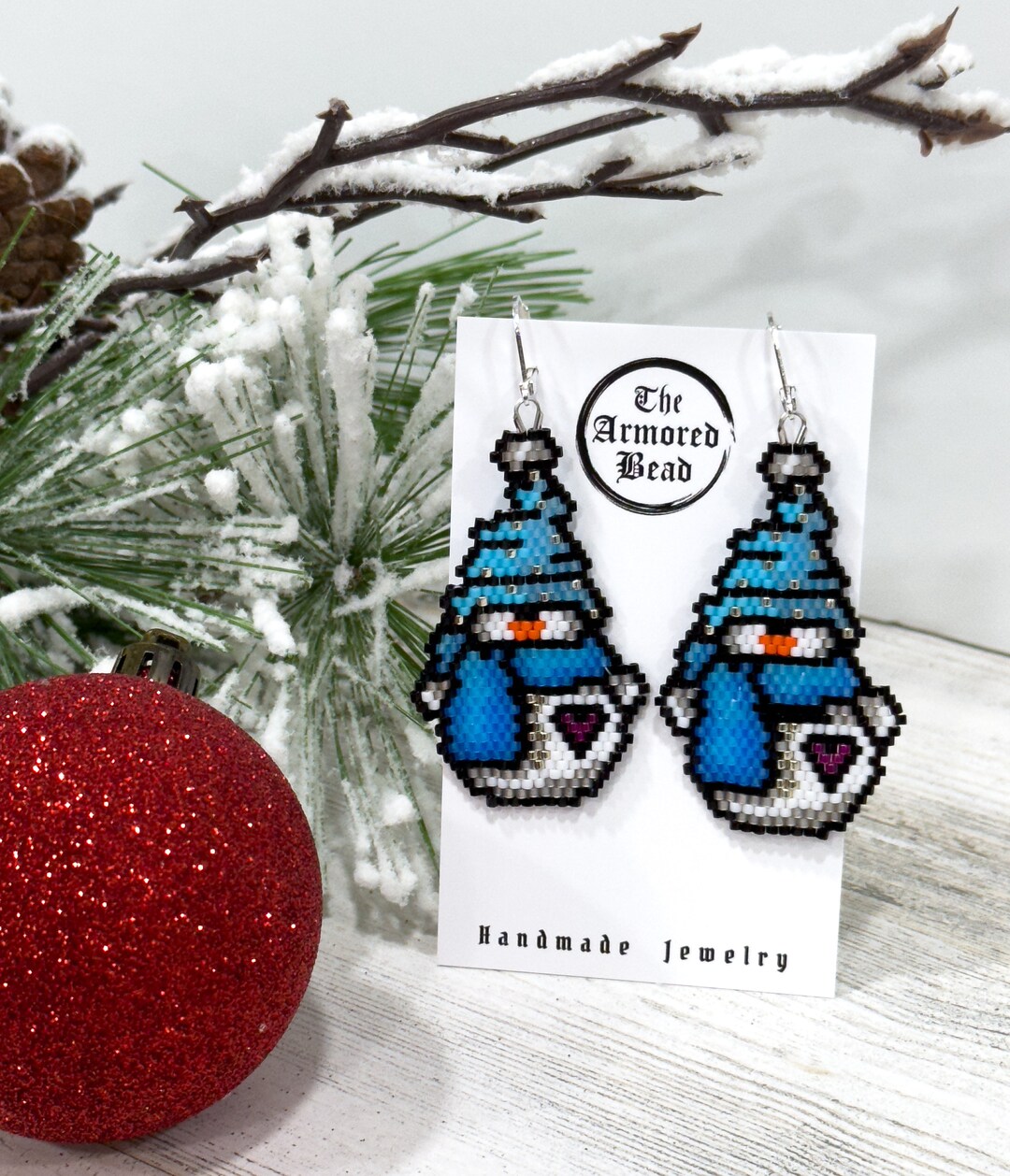 Charming Hand-beaded Snowman Earrings Winter Whimsy for Your Ears - Etsy