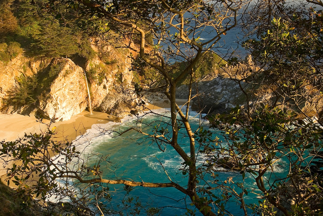 Mcway Falls, Big Sur, Tree, Waterfall, Landscape Print, Nature ...