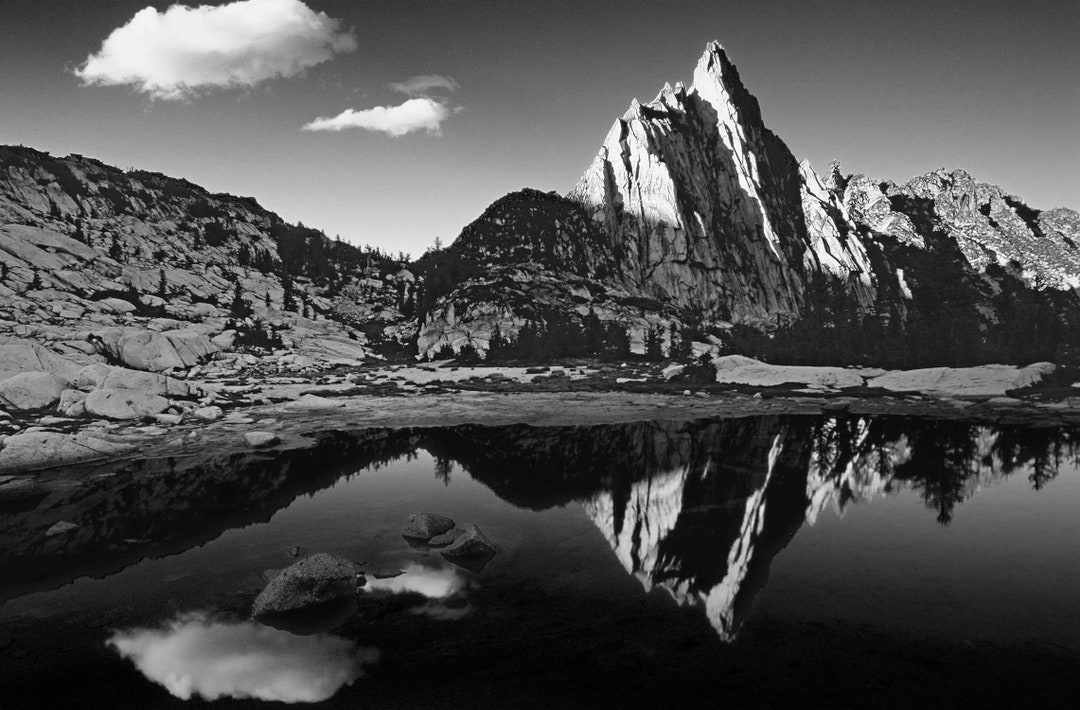 Prusik Peak, Alpine Lakes, Wall Art, Gnome Tarn, Reflection, Black and ...