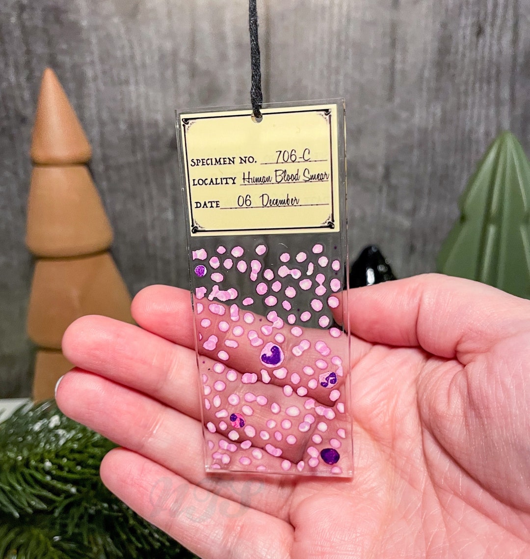 Blood Smear Acrylic Microscope Slide Ornament - 3.5” - Etsy