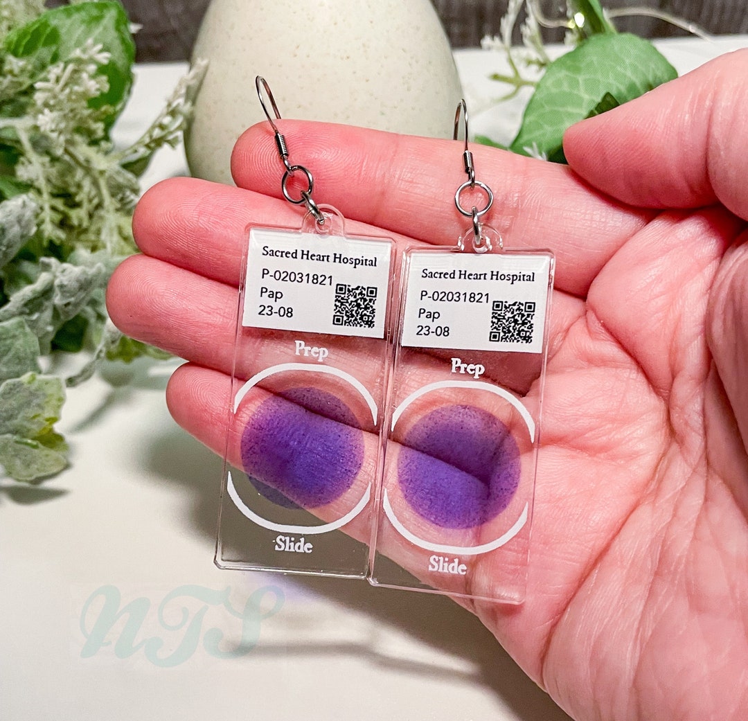 Pap Smear Clear Acrylic Printed Microscope Slide Earrings - 2" - Etsy